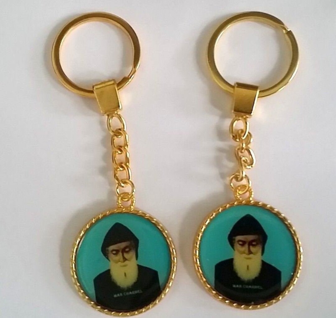 2 St. Charbel Makhlouf Youssef Antoun Key Chain Icon Maronite Catholic ...