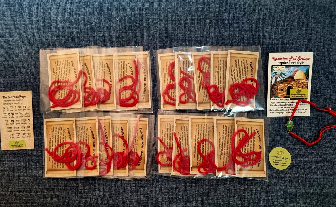20 Kabbalah Red String Blessed at "rachel Tomb" Evil Eye, Ben Porat ...