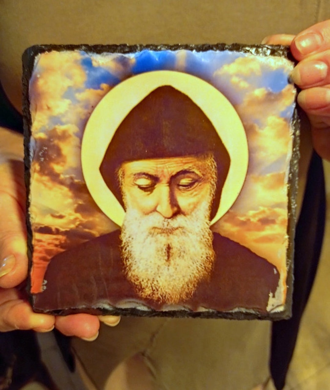St. Charbel Makhlouf Youssef Antoun Slate Stone Maronite Catholic Monk ...