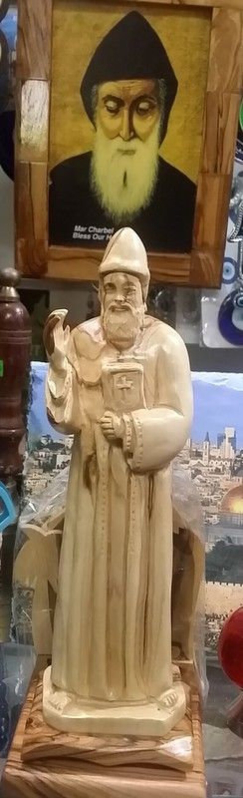 St. Charbel Makhlouf Youssef Antoun Olive Wood Handmade | Etsy