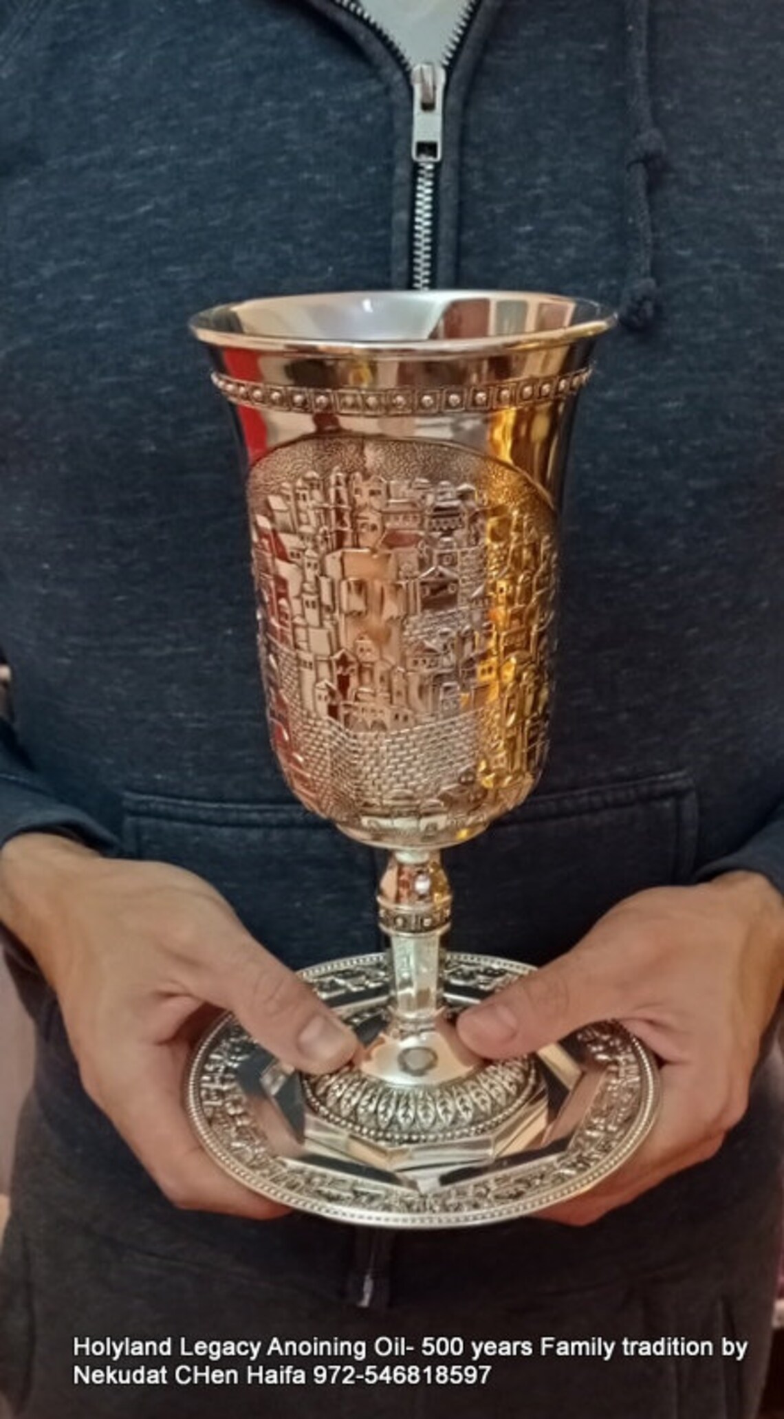 Extra Large Silver coated 925 Communion cup Grail goblet | Etsy