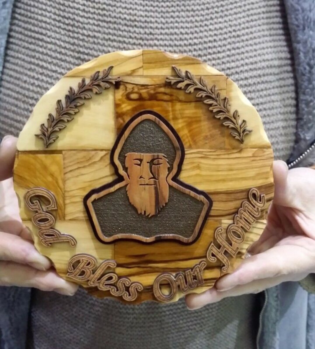 St. Charbel Makhlouf Youssef Antoun Wall Decor Olive Wood Handmade ...