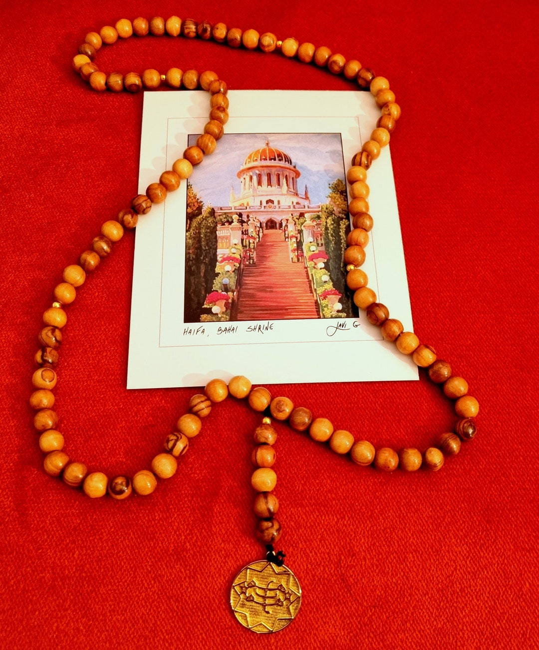 Baha'i Prayers Beads,95 Olive Wood Beads ,praying Beads From Haifa ...