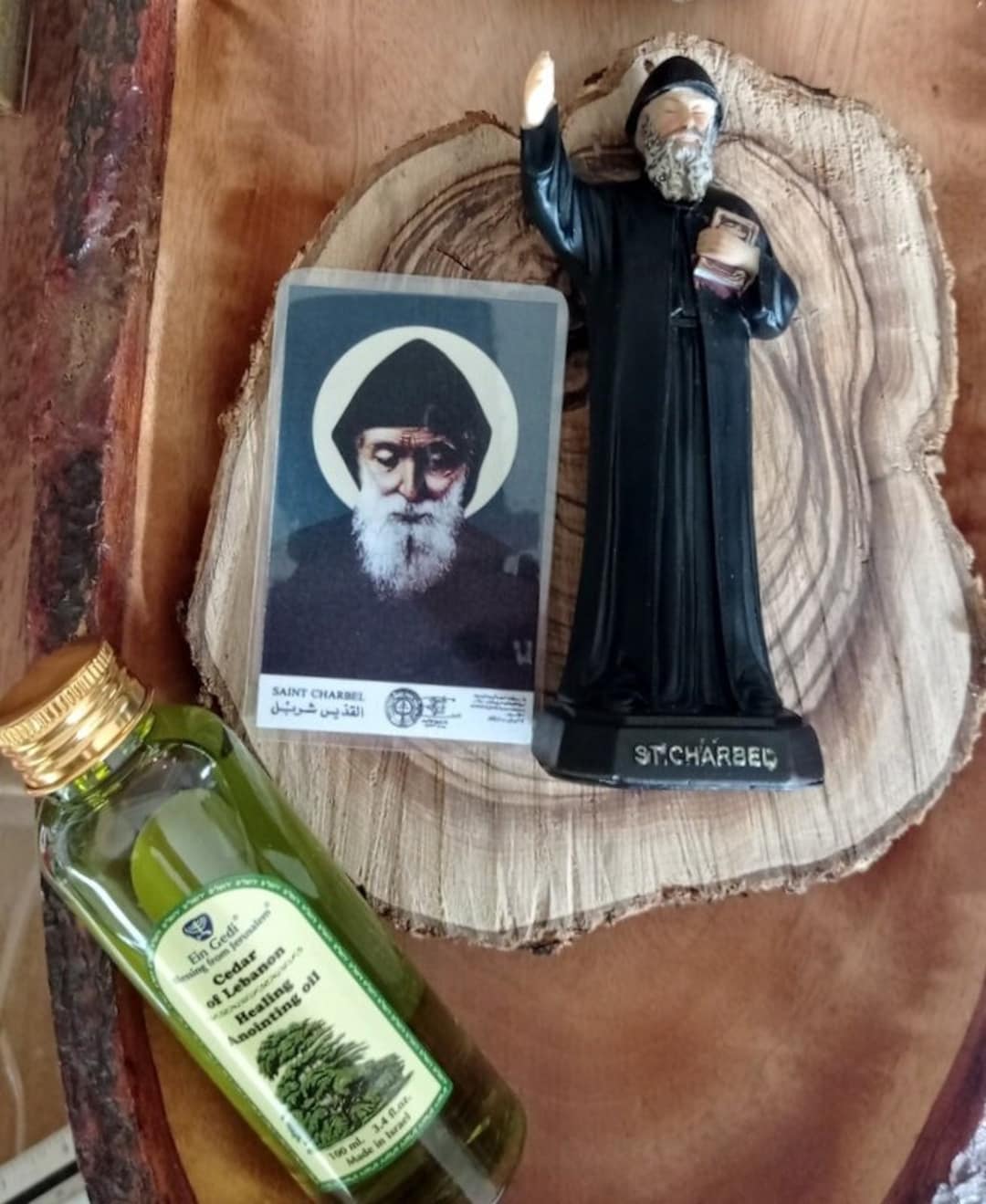 Estatua de monje católico maronita San Charbel Makhlouf de 10 cm de ...