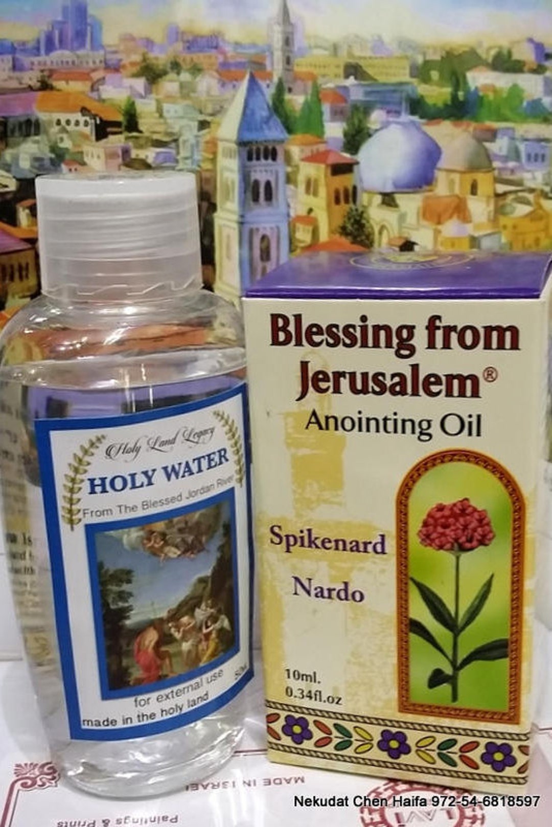 Anointing Oil Jerusalem Nard Holy Land Gift 10ml,0.34oz and Holy Water ...