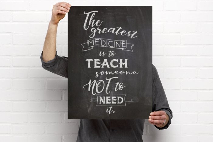 The Greatest Medicine Quote Chalkboard Wellness Drawing