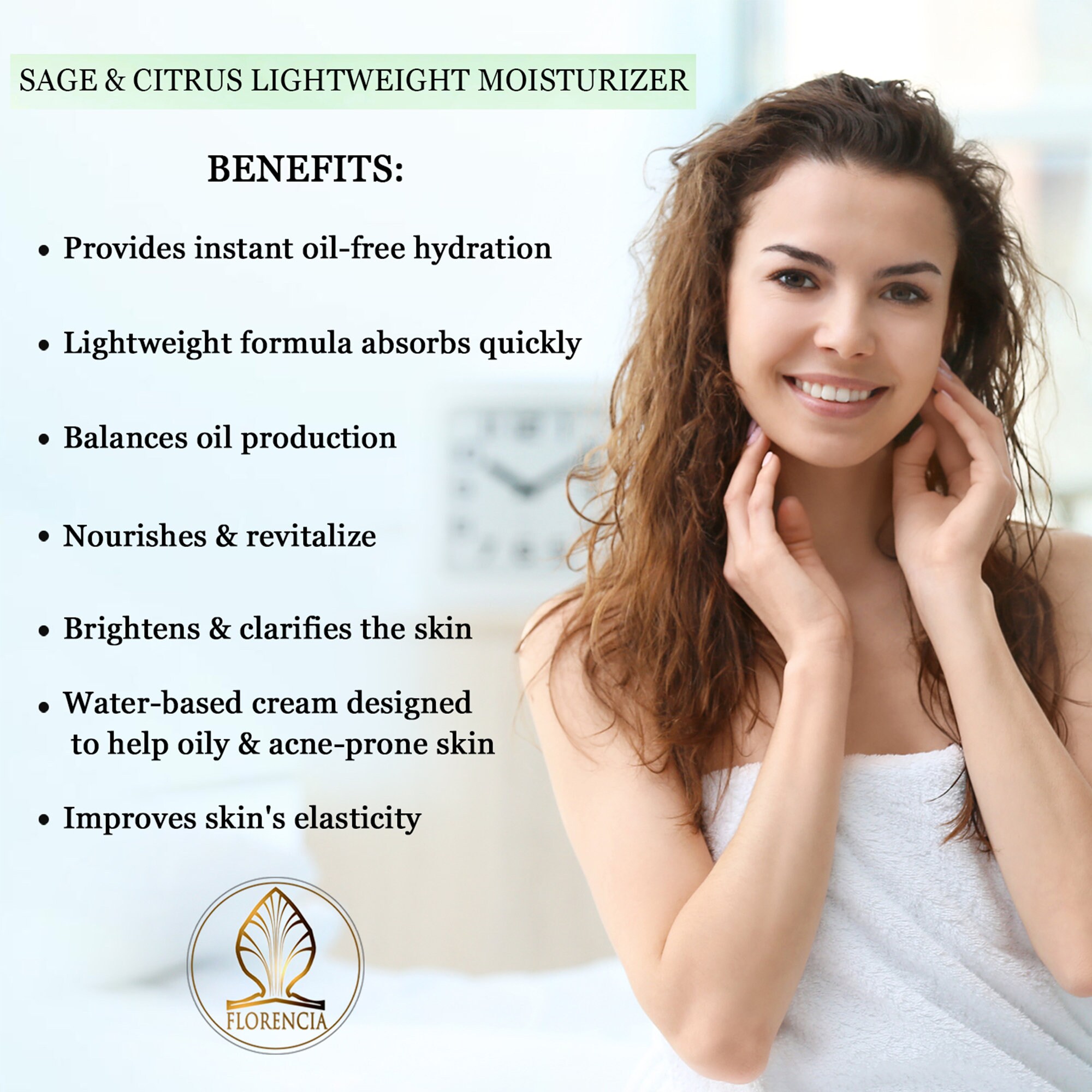 Sage & Citrus Lightweight Moisturizer; Oil - Free Hydrating Face Cream ...