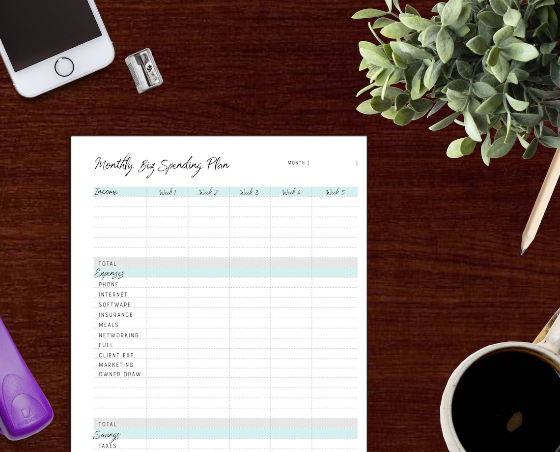 Budgets Bundle | Business + Personal Spending Plan Worksheet + Bill ...