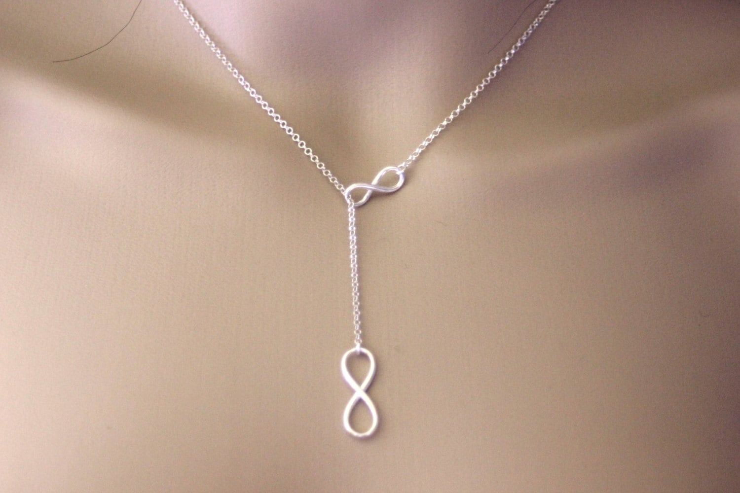 Double Infinity Necklace in Sterling Silver - Etsy