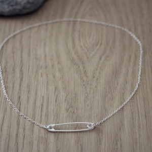 Minimalist Sterling Silver Safety Pin Pendant Choker Necklace - Etsy