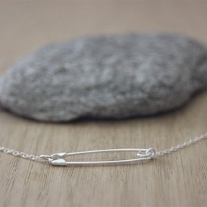 Minimalist Sterling Silver Safety Pin Pendant Choker Necklace - Etsy