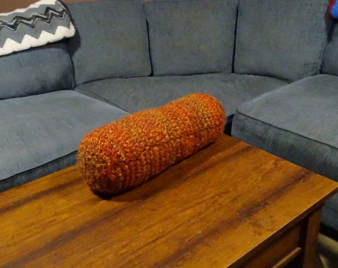 16" Orange Coffee Table Foot Rest - Foot Pillow - Bolster Pillow ...