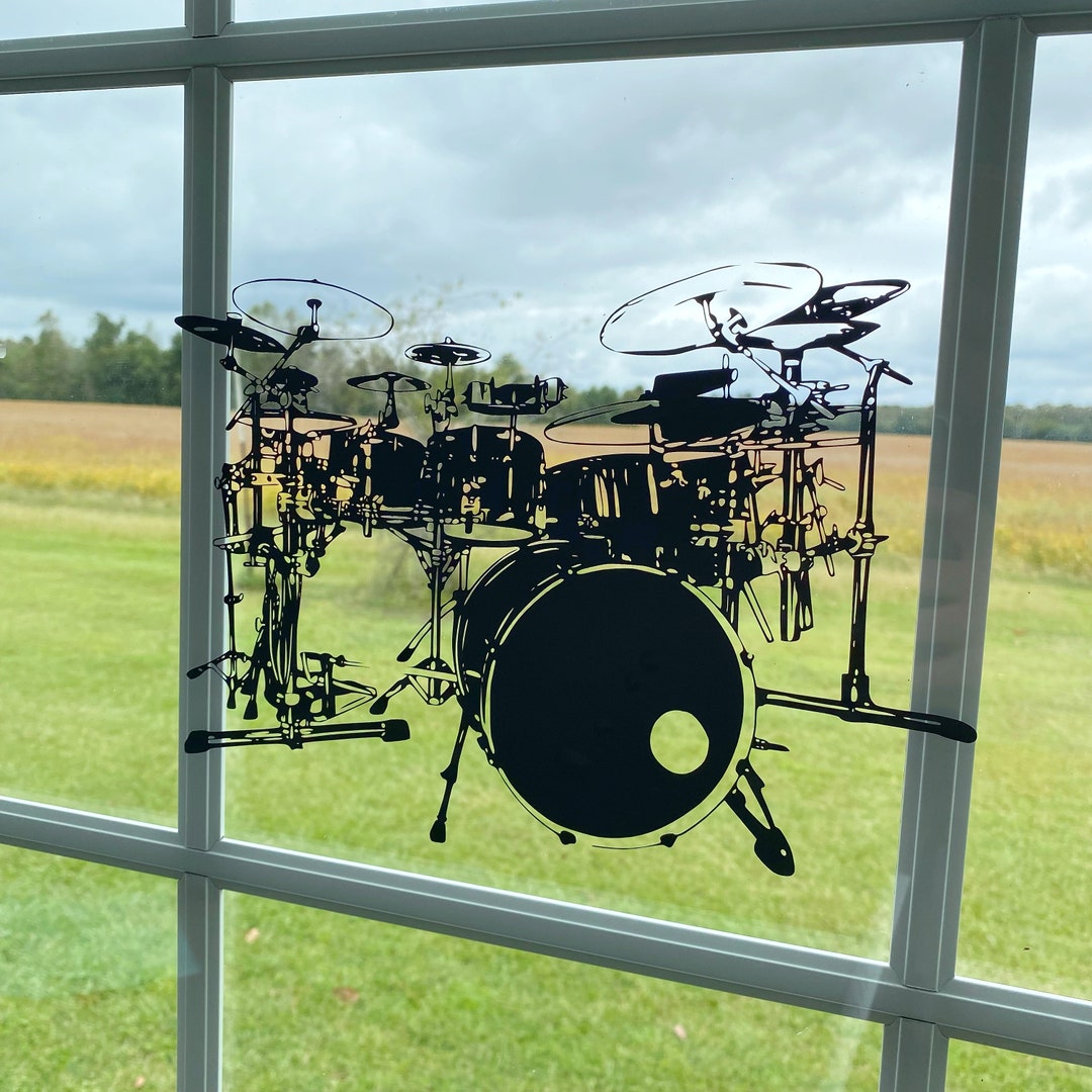 Drum Kit Car Decal Rock Music Vinyl Drummer Accessories, Drumset ...