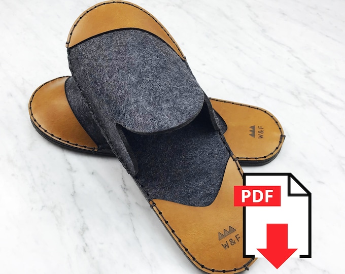 Leather Slippers Template, House Slippers PDF Pattern, House Shoes ...
