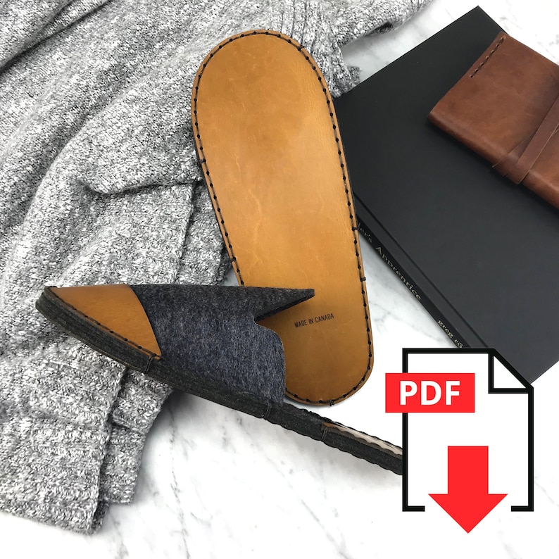 Leather Slippers Template, House Slippers PDF Pattern, House Shoes ...