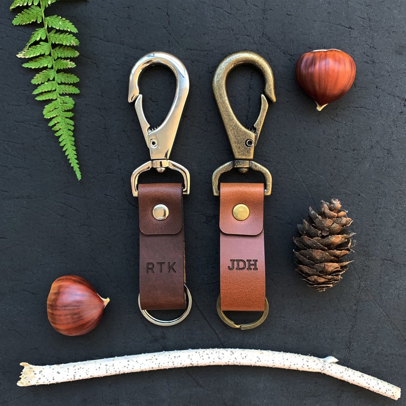 Personalized Leather Keychain Custom Leather Key Chain | Etsy