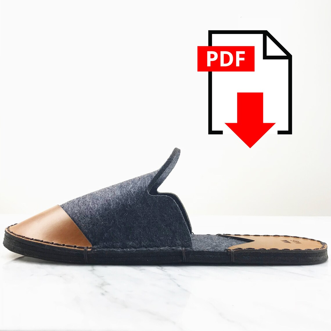 Leather Slippers Template House Slippers PDF Pattern House | Etsy