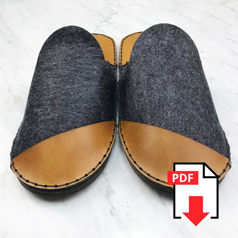 Leather Slippers Template, House Slippers PDF Pattern, House Shoes ...