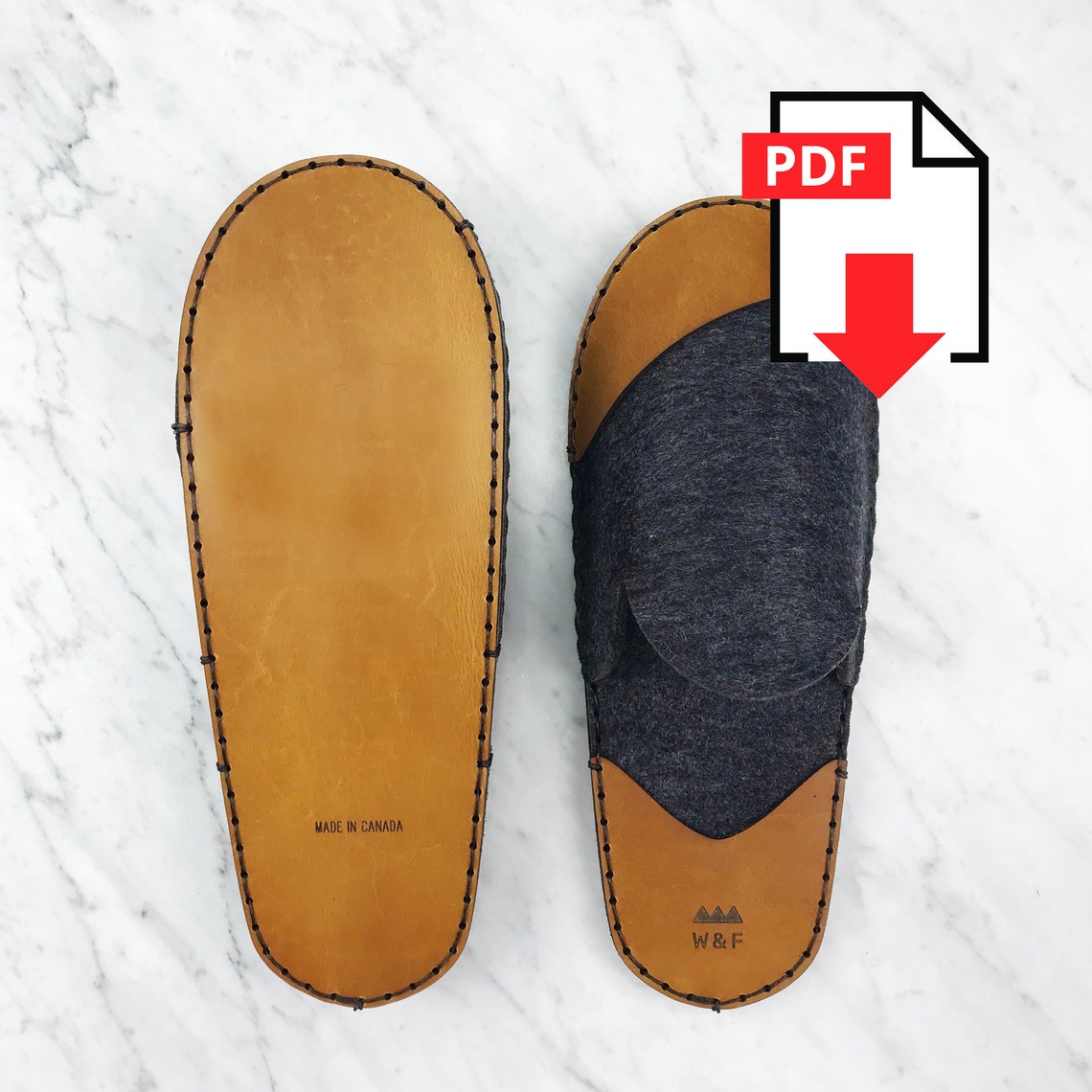 Leather Slippers Template House Slippers PDF Pattern House | Etsy