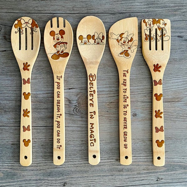 Wood Mickey Mouse Spoon - Etsy
