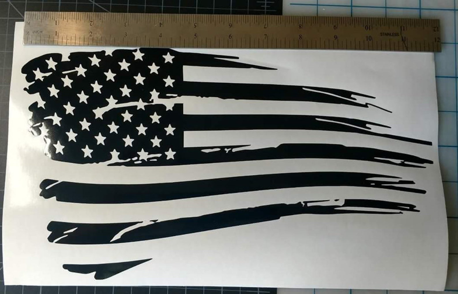 Tattered Flag - Vinyl Decal - Etsy