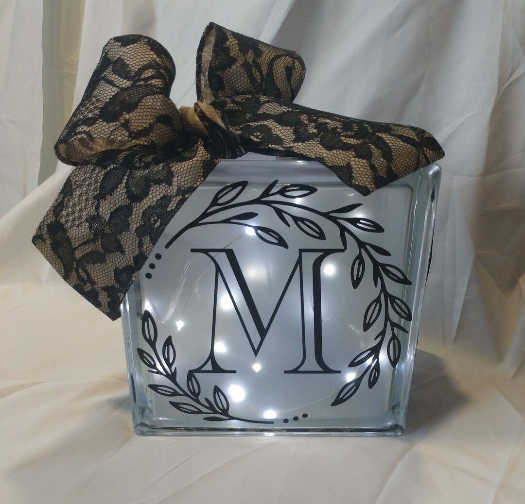 Perzonalized Monogram Glass Block - Etsy