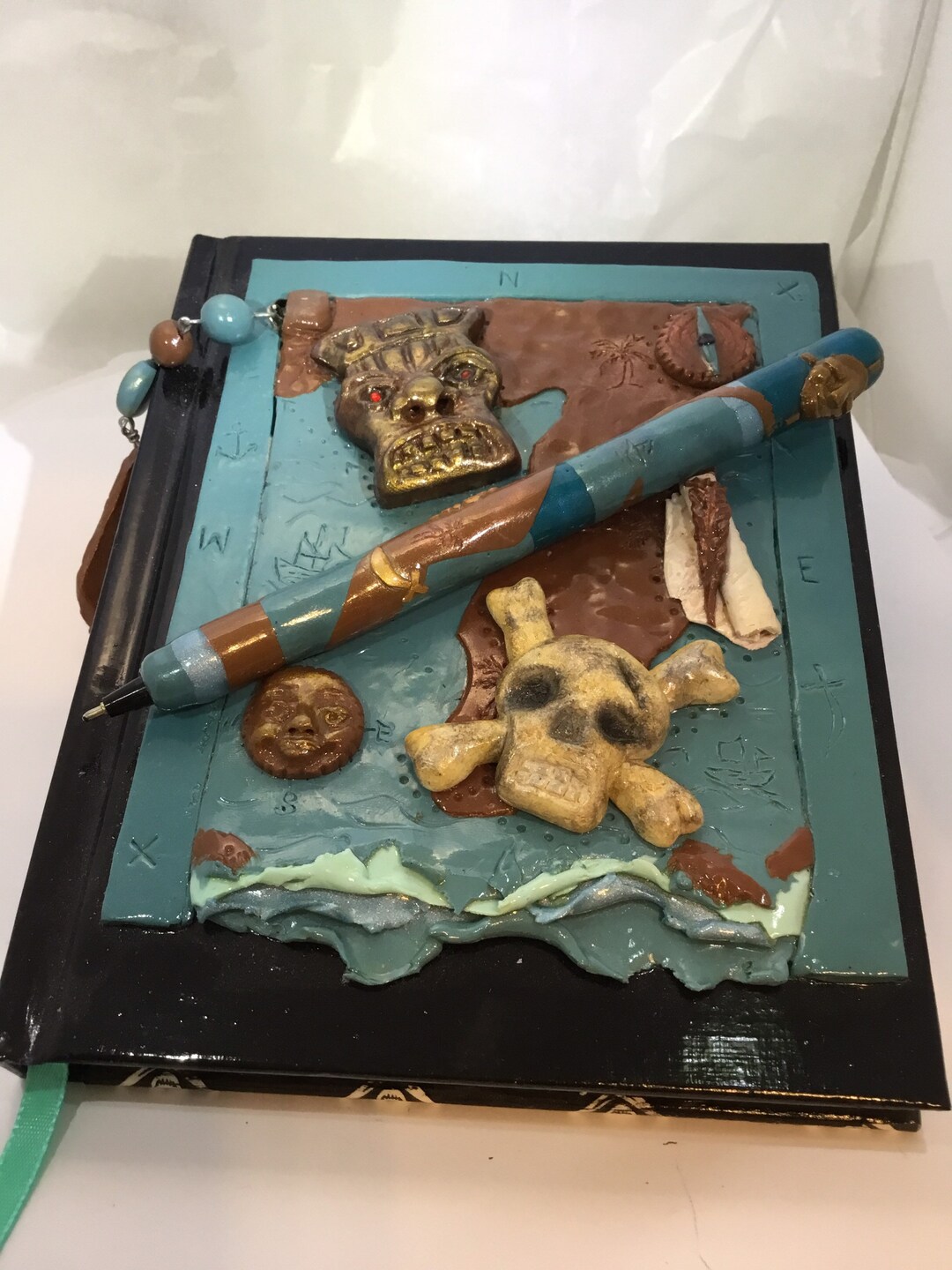 A Beautiful Polymer Clay Treasure Map Notebook/journal. - Etsy