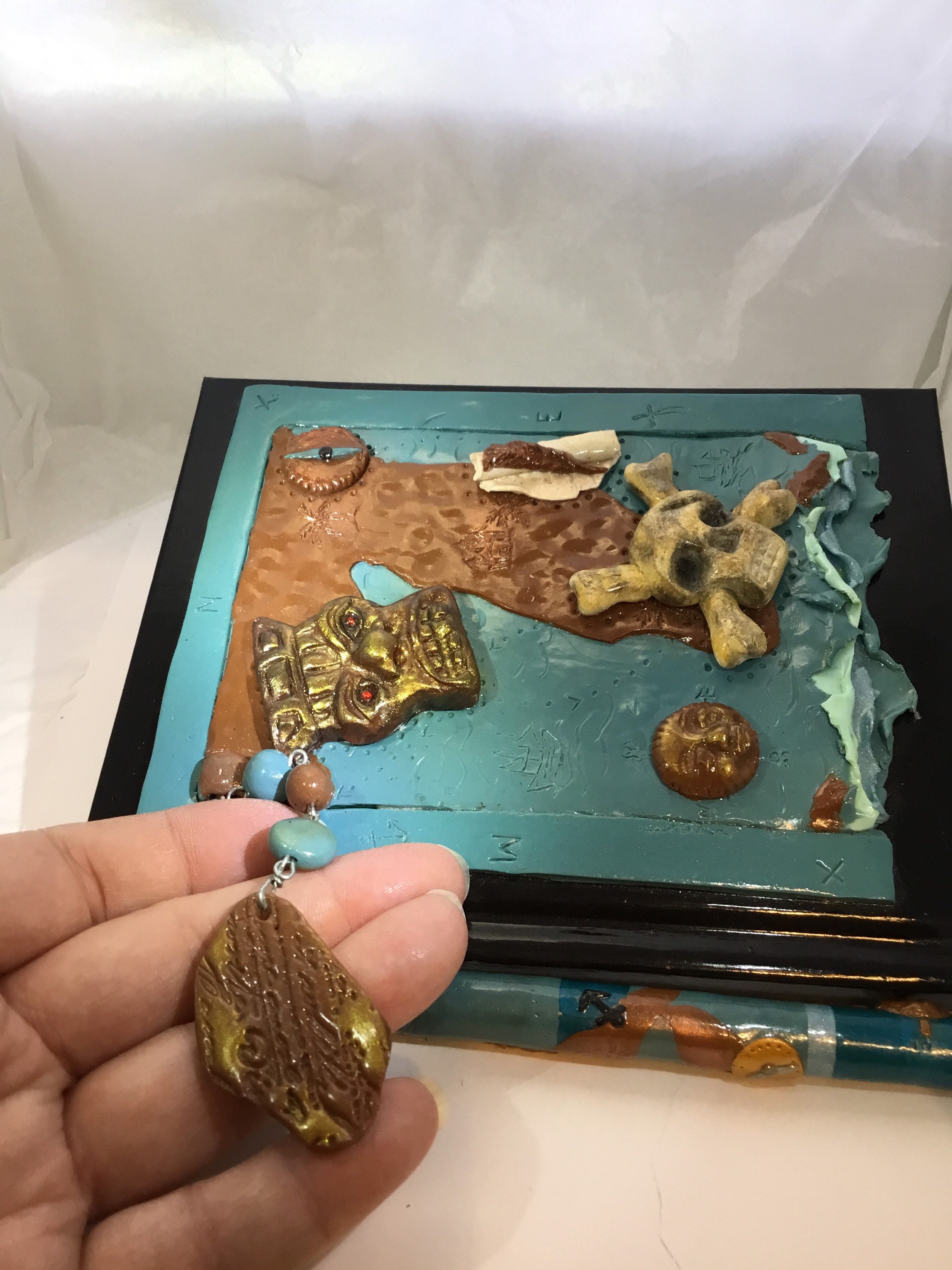 A Beautiful Polymer Clay Treasure Map Notebook/journal. - Etsy