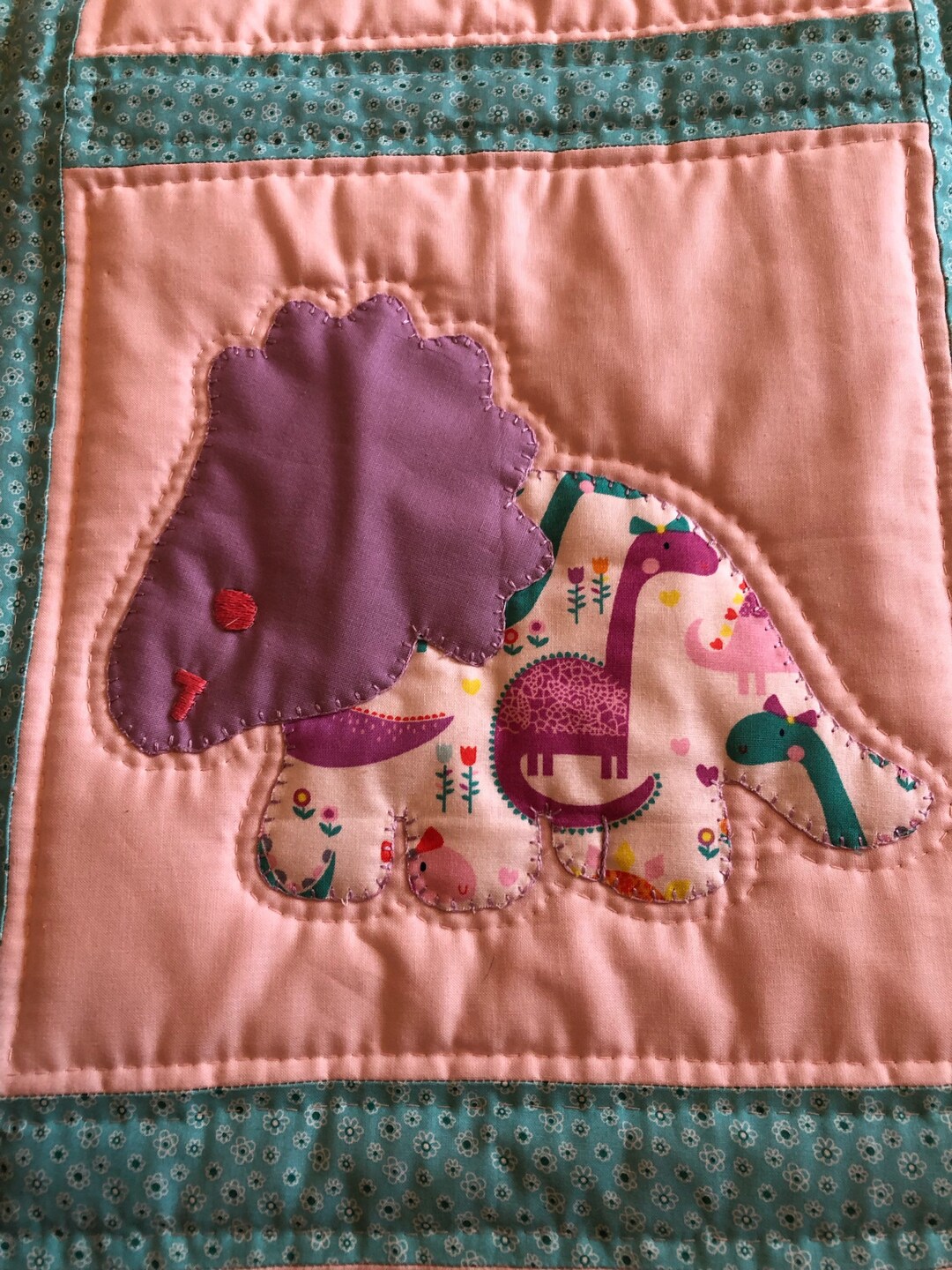 Triceratops Baby Quilt - Etsy