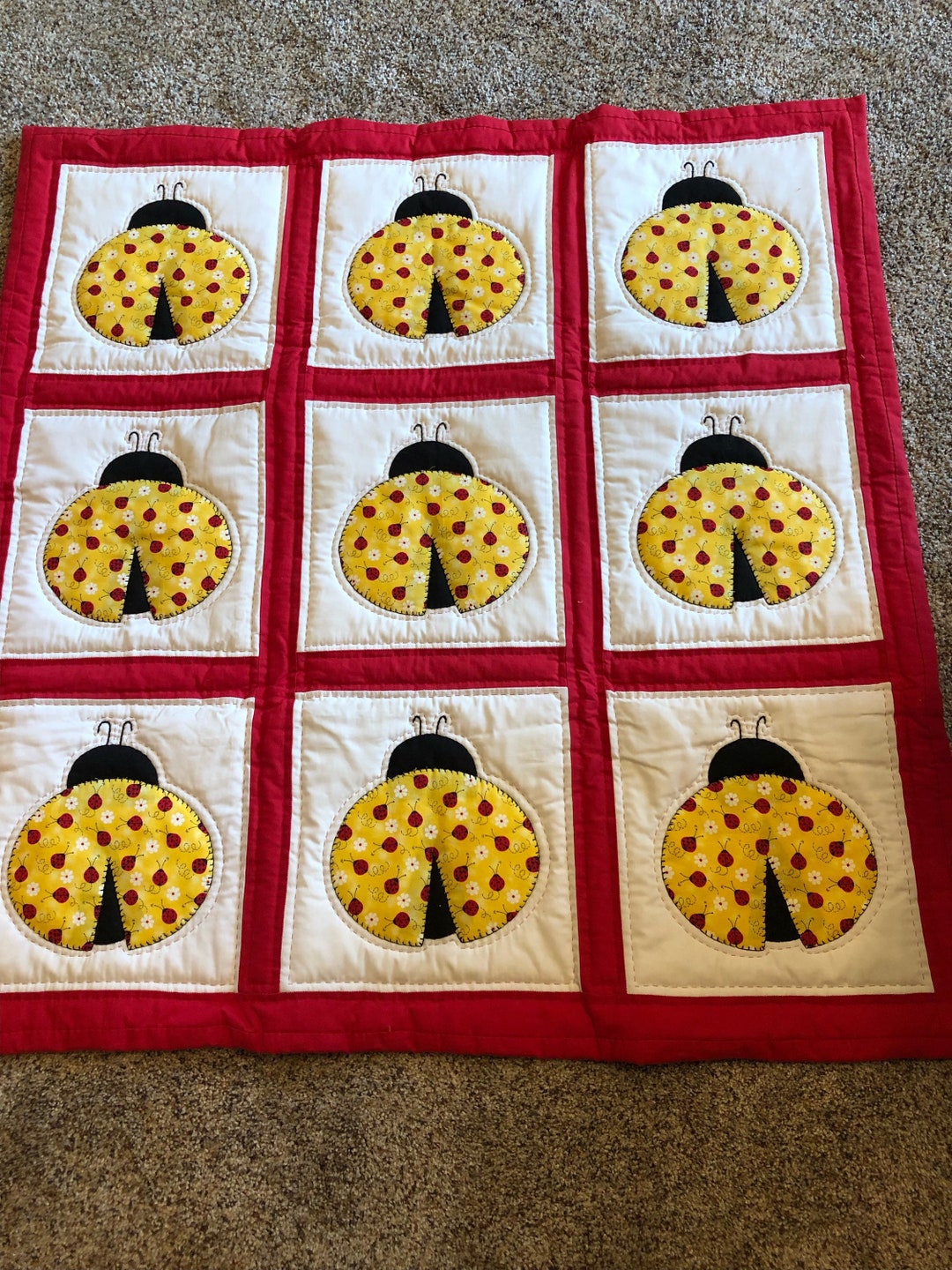 Ladybug Quilt - Etsy