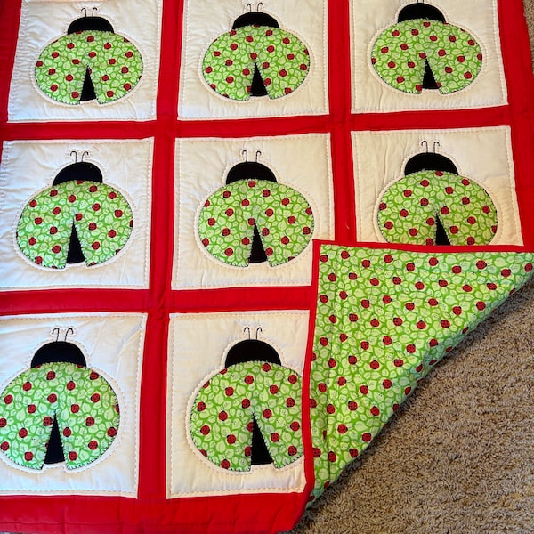 Ladybug Baby Quilt - Etsy