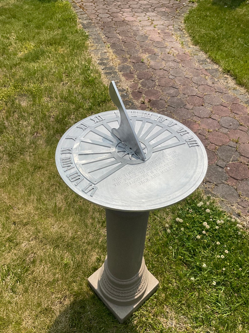 Engraved Roman Numeral Sundials , 15” Diameter, Machined Aluminum With ...