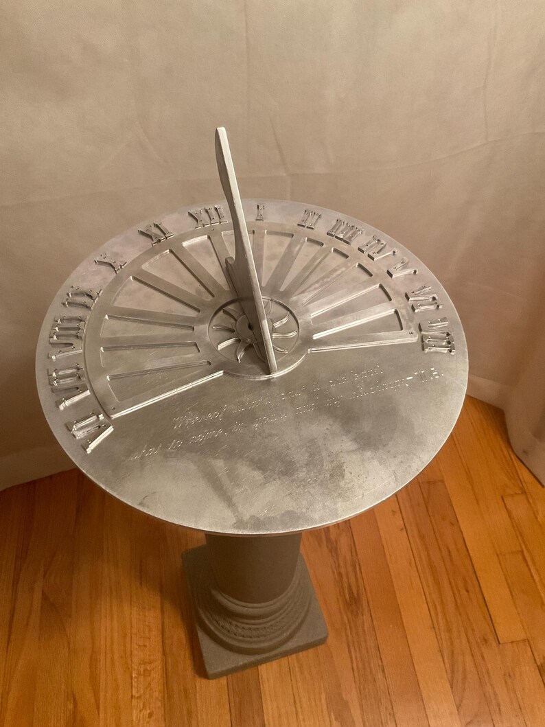 Engraved Roman Numeral Sundials , 15” Diameter, Machined Aluminum With ...