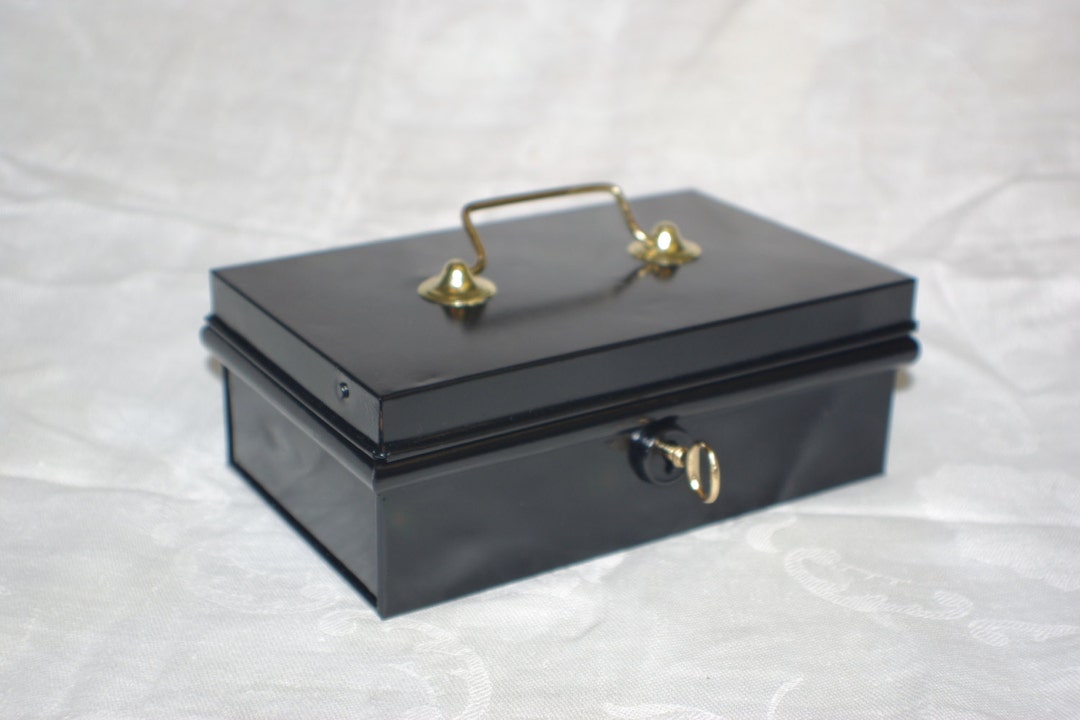 Antique Lockable Cash Document Box (refurbished # 10) Complete With Key ...