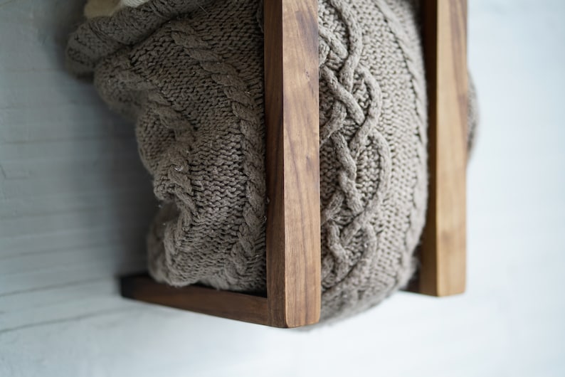Blanket Floating Wall Rack Display // FREE SHIPPING // Modern - Etsy