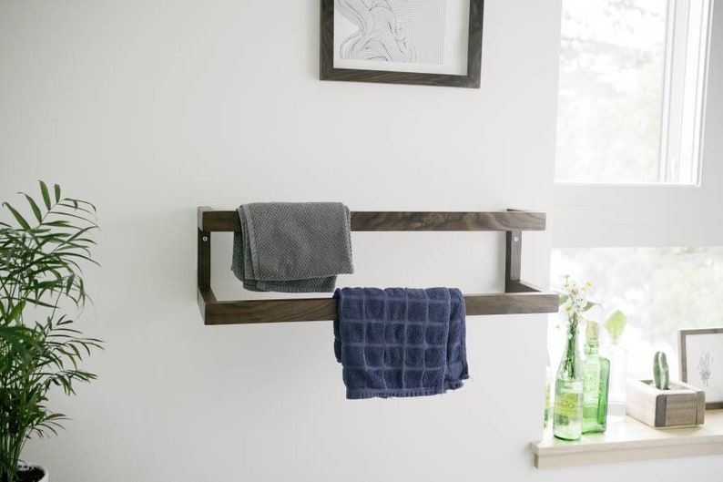 Modern Towel Rack // FREE SHIPPING // Modern Minimalist Wooden - Etsy