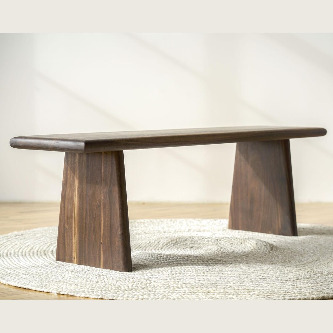 Hardwood Japandi Day Bench "lineage" Scandinavian Minimalist ...
