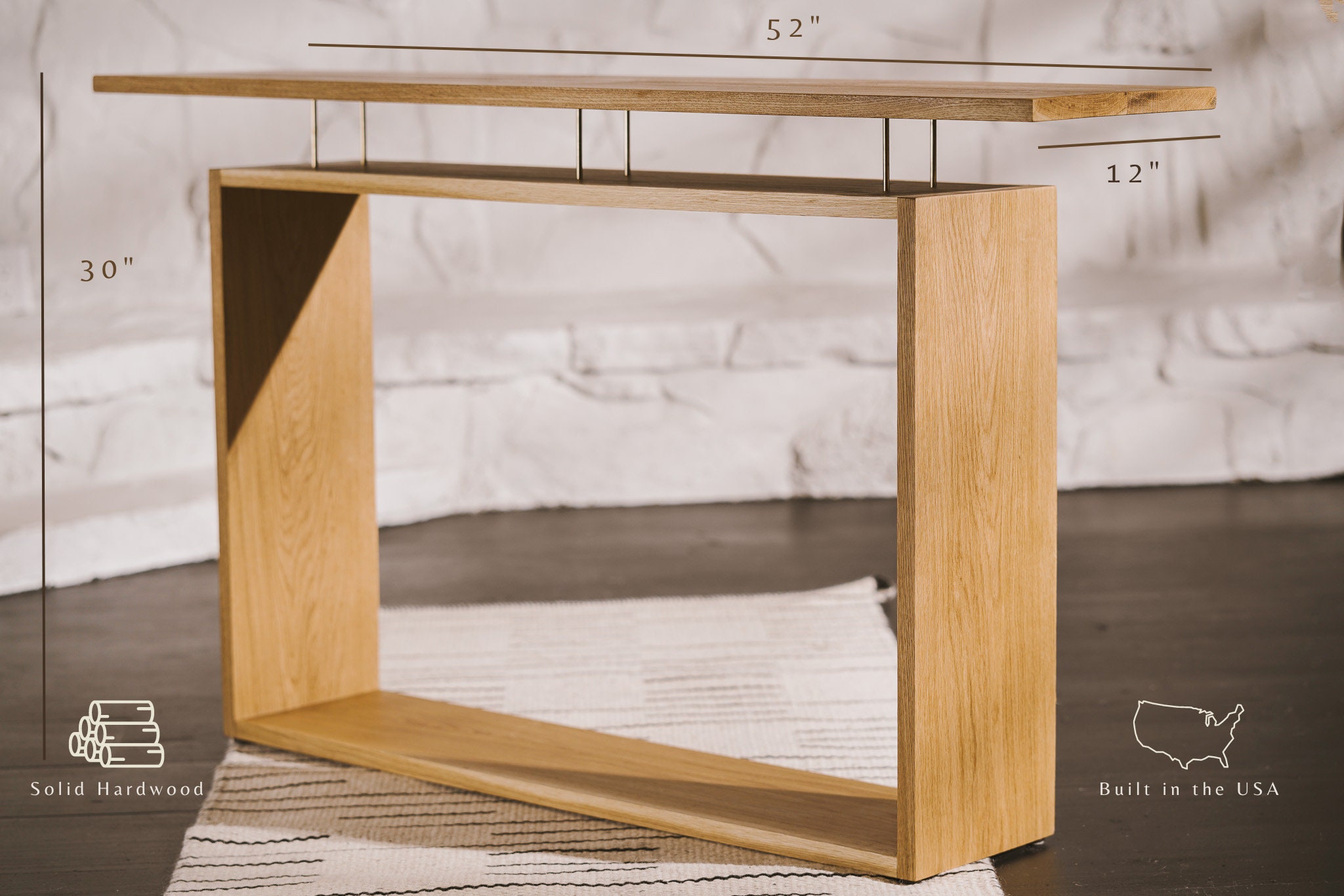 Hardwood Japandi Console Table "levitating Console" Customizable ...