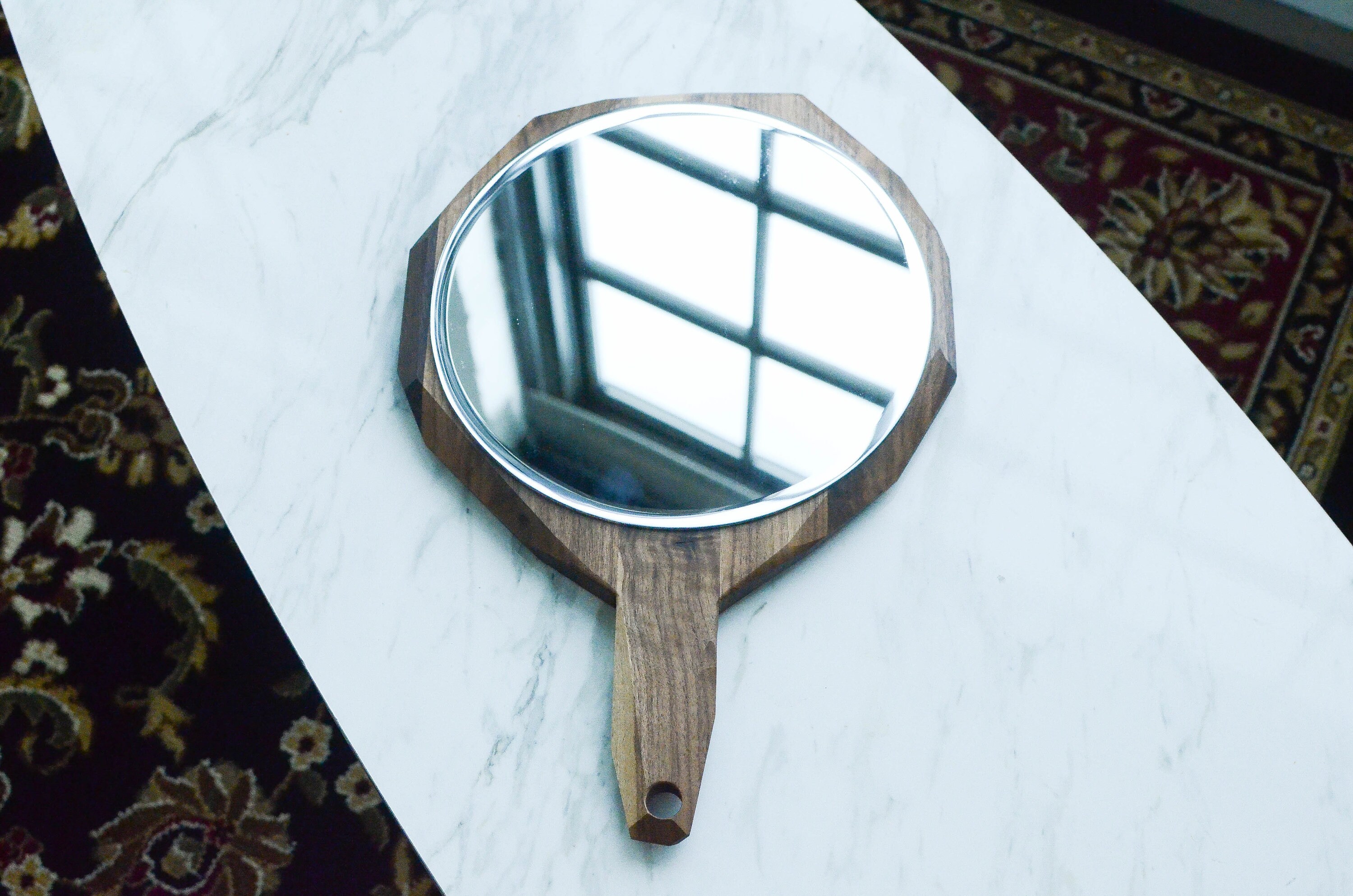 Geometric Hand Mirror // FREE SHIPPING // Modern Minimalist 12 | Etsy