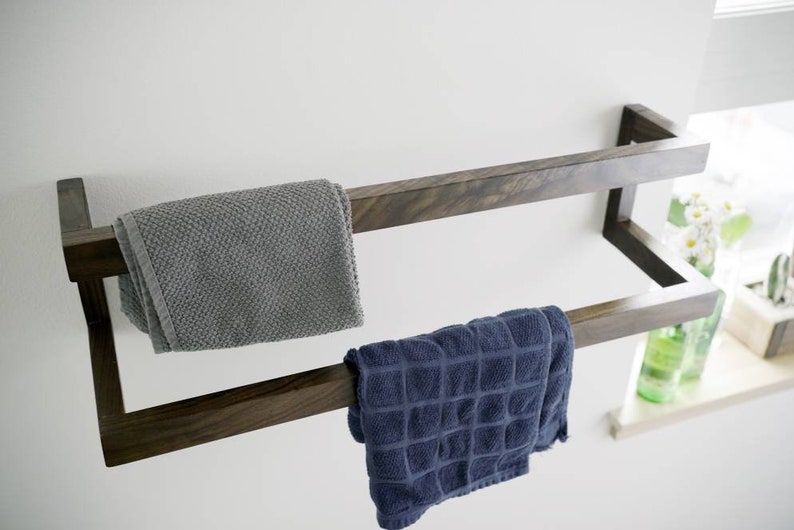 Modern Towel Rack // FREE SHIPPING // Modern Minimalist Wooden - Etsy