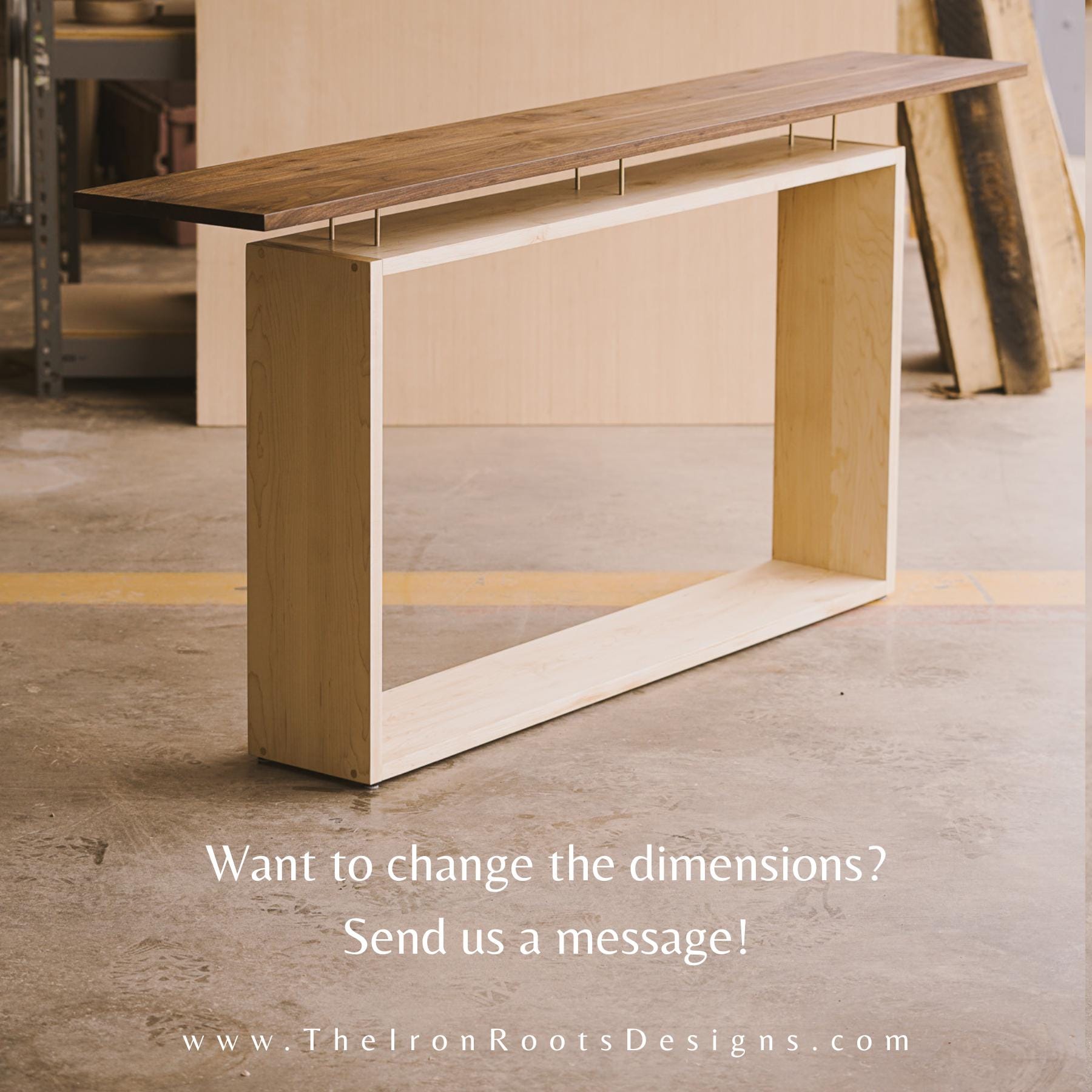 Hardwood Japandi Console Table "levitating Console" Customizable ...