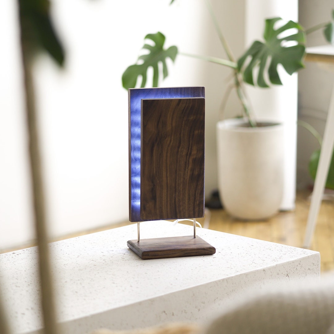 Wooden LED Color Table Light Dimmable Hardwood White Color Night