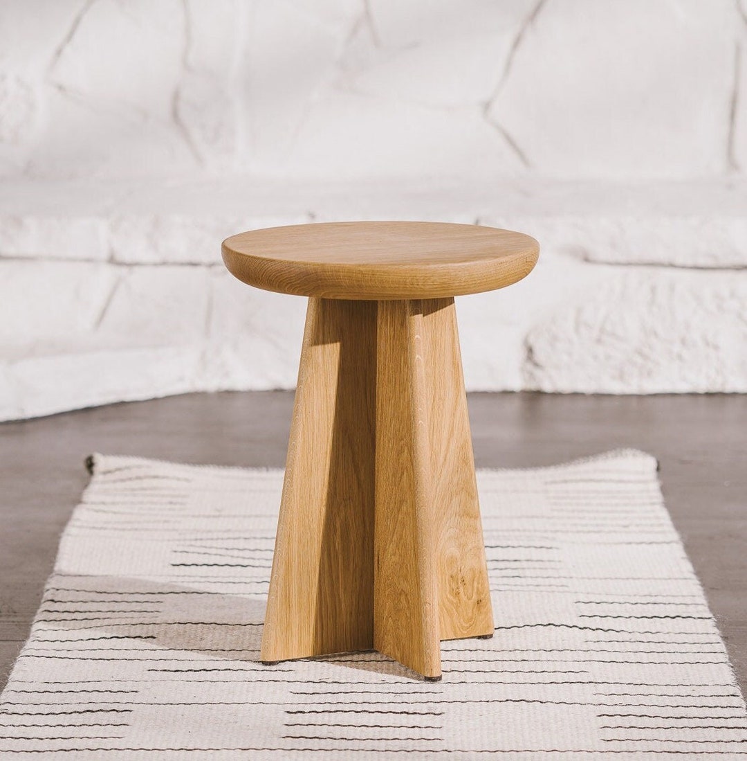 Hardwood Stool or Drink Table Era // Hardwood Modern Minimalist Danish ...