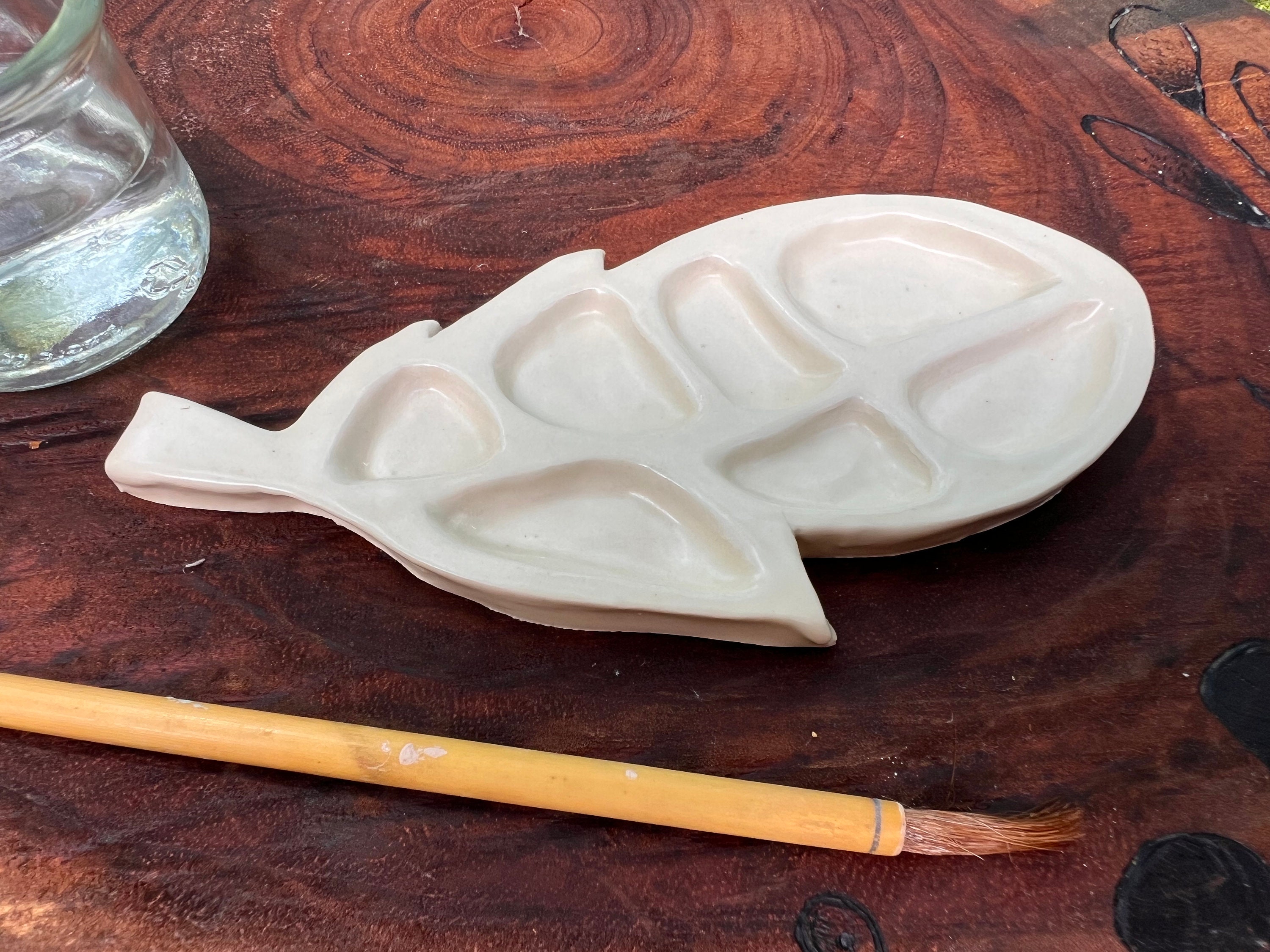 Ceramic Feather Paint Palette - Etsy