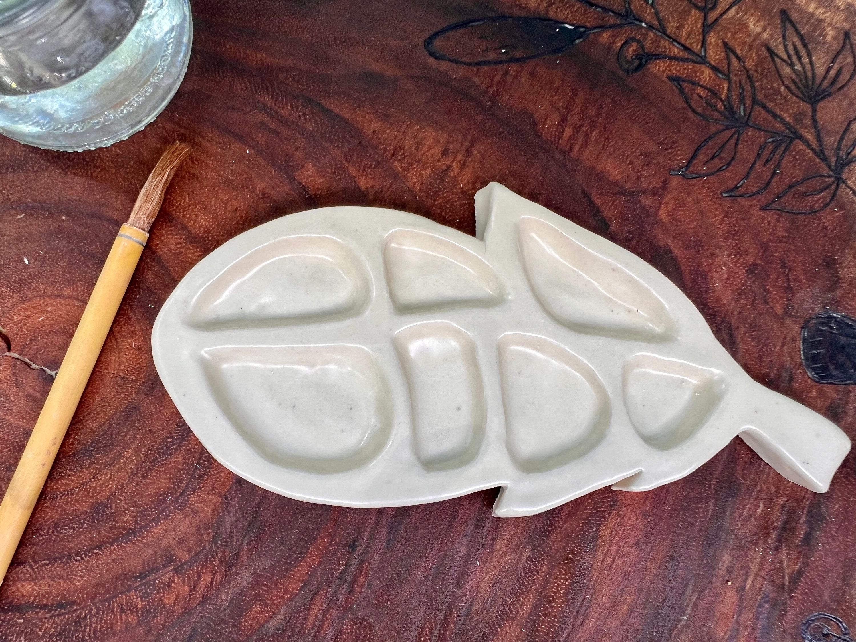 Ceramic Feather Paint Palette - Etsy