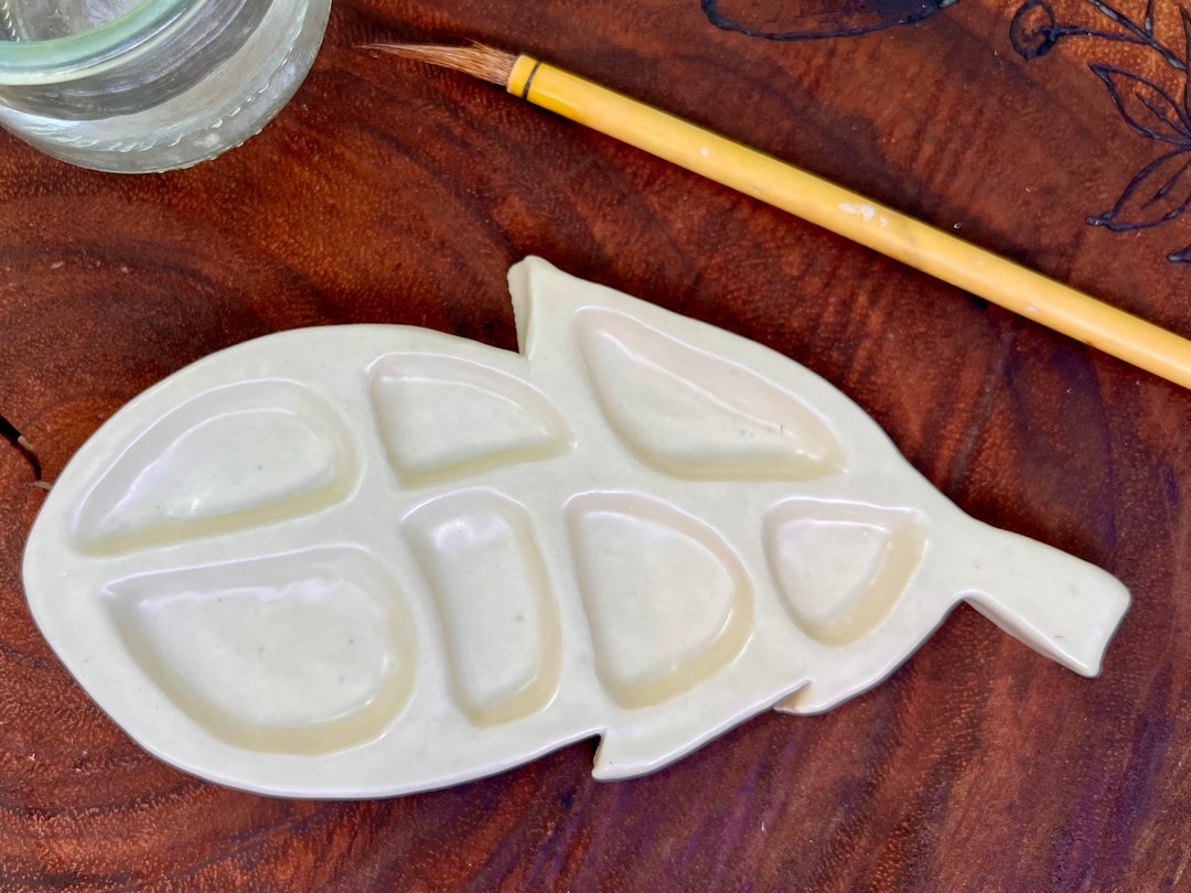 Ceramic Feather Paint Palette - Etsy
