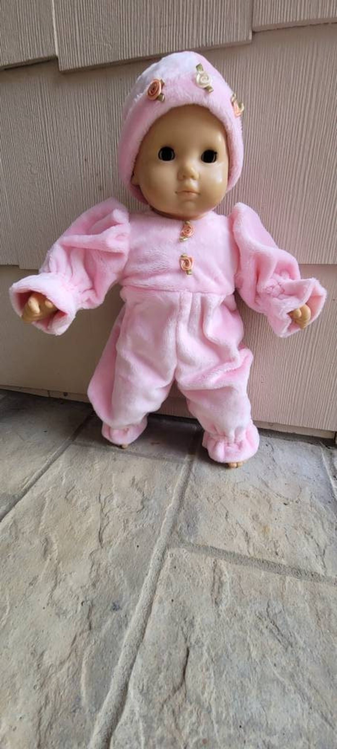 So Soft Pink Minky Sleeper Fit 15 Inch Baby Dolls Like Bitty Baby by ...