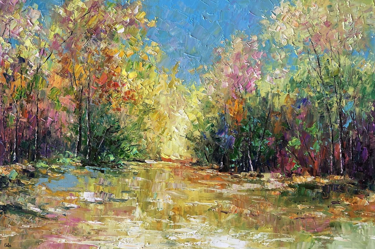 Autumn Forest Tree Painting Oil Painting Landscape Canvas - Etsy