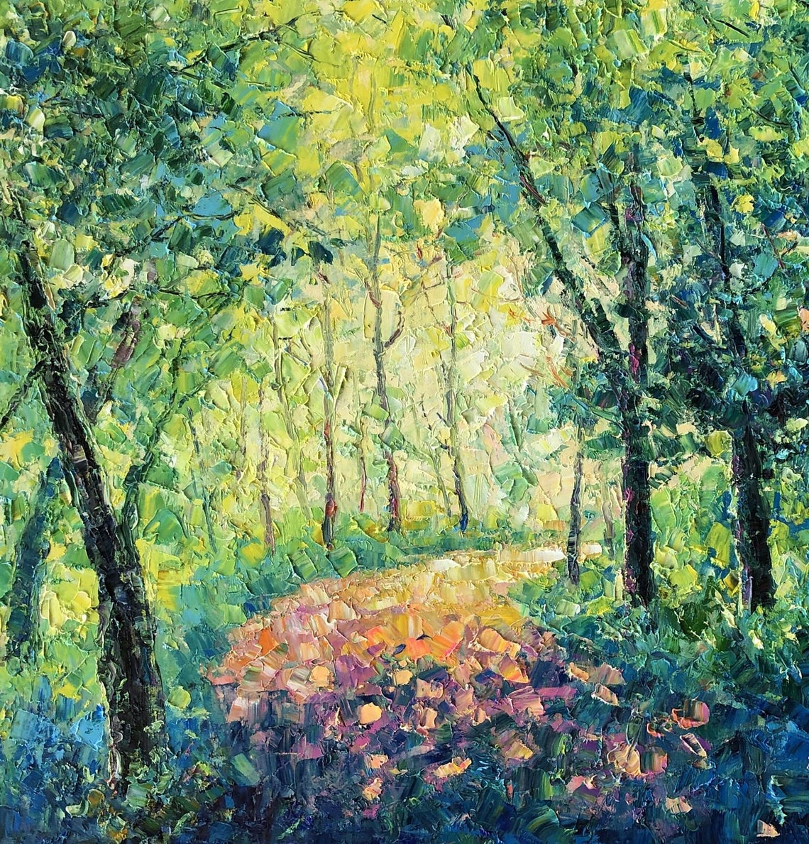 Forest Tree Painting Abstract Painting Impasto Art - Etsy