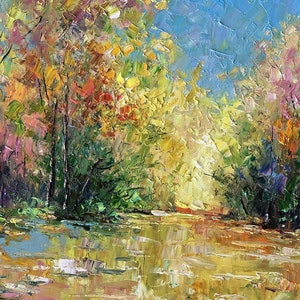 Autumn Forest Tree Painting Oil Painting Landscape Canvas - Etsy